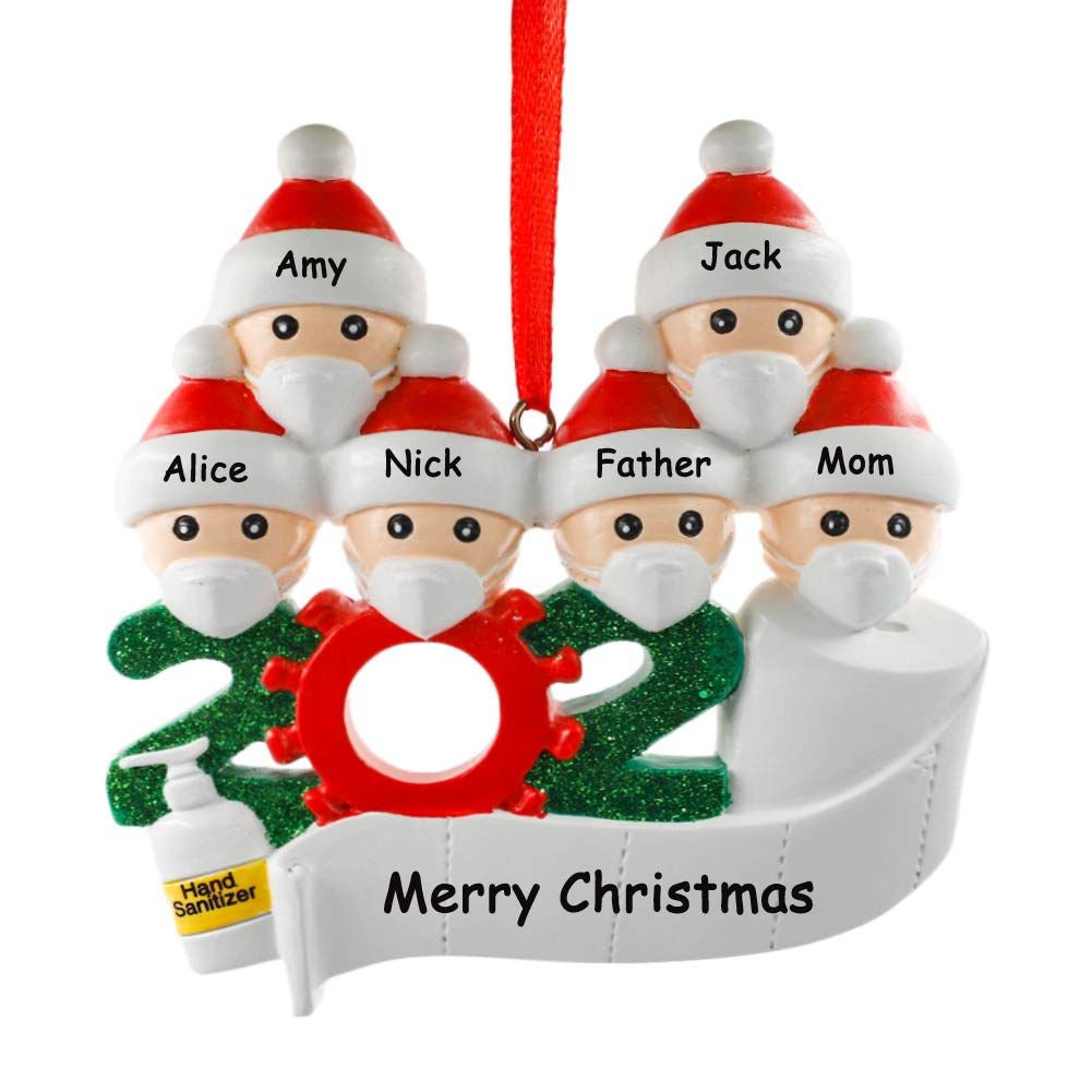 2020 Christmas Tree Hanging Ornament Kit Personalized 6 Family Members ...