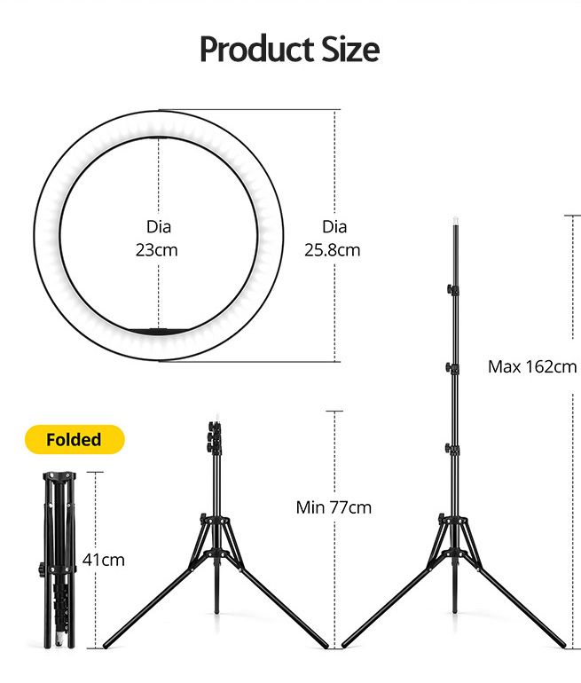 10 Inch Led Ring Light Selfie Ring Light With Tripod Stand For Live