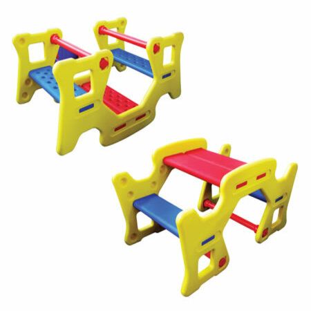 Two-In-One Multi-colored Children's Table and Rocker Combo