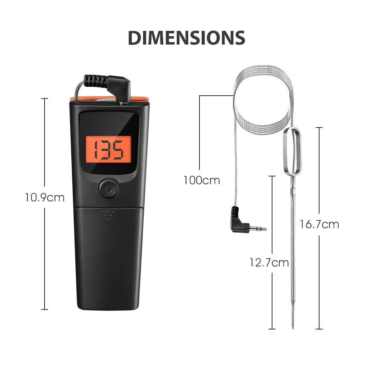 Wireless Grill Thermometer Instant Read Bluetooth BBQ Meat Thermometer ...