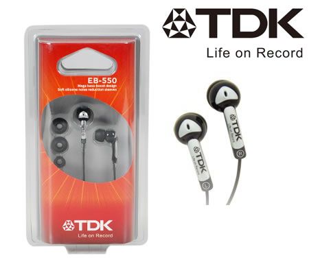 TDK Earphones EB-550 Mega Bass-Boost In-Ear Headphones