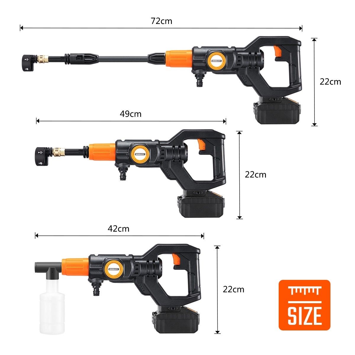 20V 4Ah Cordless High Pressure Washer Portable 20V Electric Cleaner ...