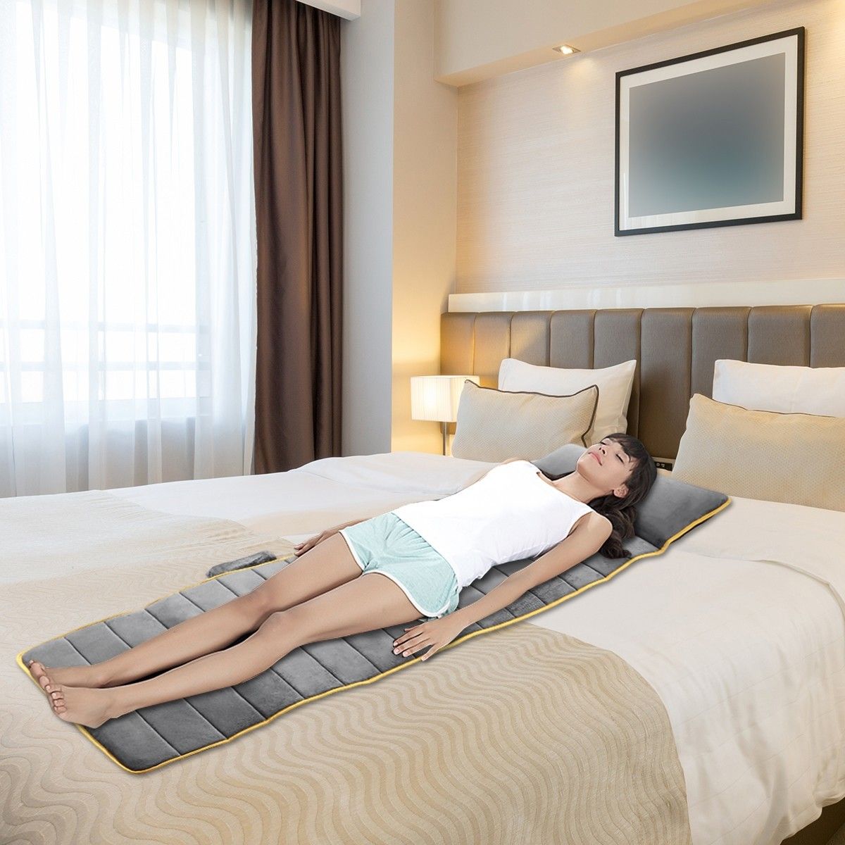 Heated Vibration Massage Mat 10 Vibrating Motor Massage Therapy Pad ...