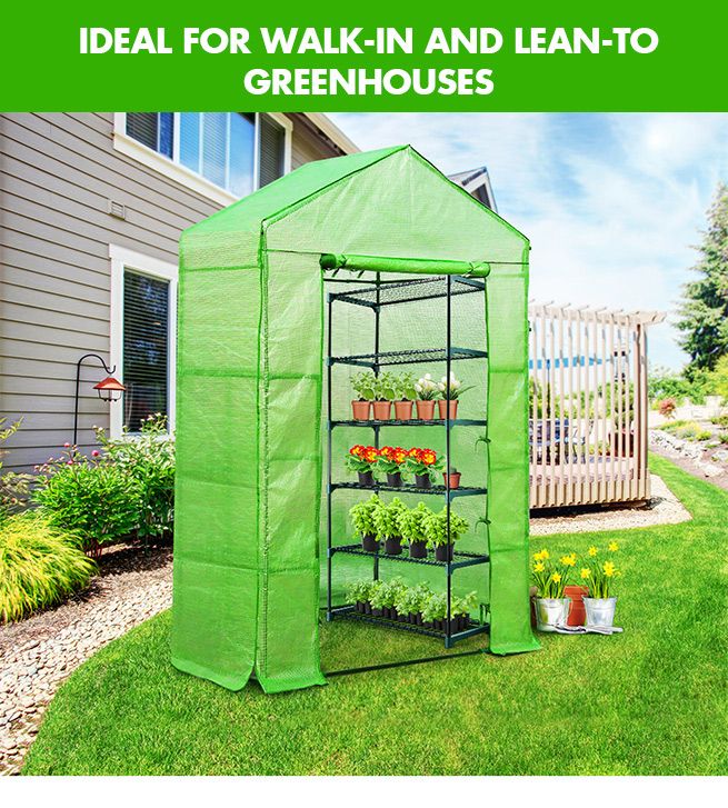 2x 6 Tier Plant Shelves Greenhouse Supplies Plant Stand Metal Shelving ...