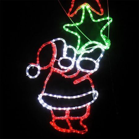 Stockholm Christmas Lights LED Rope Santa Claus Pulling Stars Outdoor ...