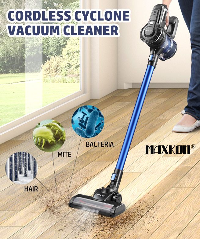 2-Speed Cordless Vacuum Cleaner 11kPa Handheld Stick Cleaner HEPA ...