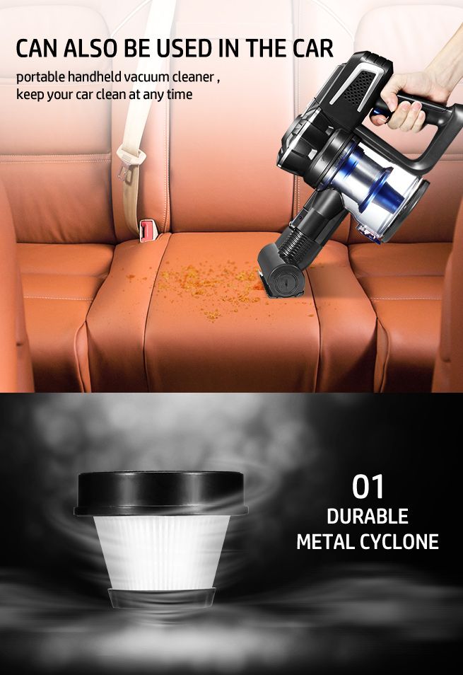 2-Speed Cordless Vacuum Cleaner 11kPa Handheld Stick Cleaner HEPA ...