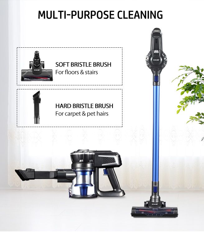 2-in-1 Cordless Vacuum Cleaner Stick Handheld Cleaning 2 Speed HEPA ...