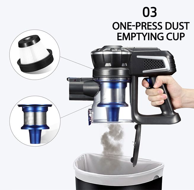 2-in-1 Cordless Vacuum Cleaner Stick Handheld Cleaning 2 Speed HEPA ...