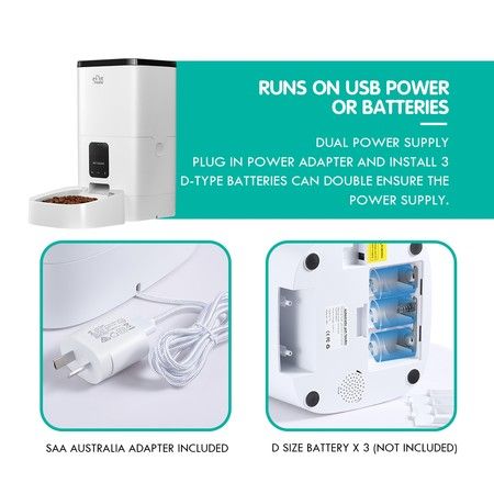 Petscene 6L Automatic Pet Feeder Wi-Fi Enabled Smart Dog Cat Feeder ...