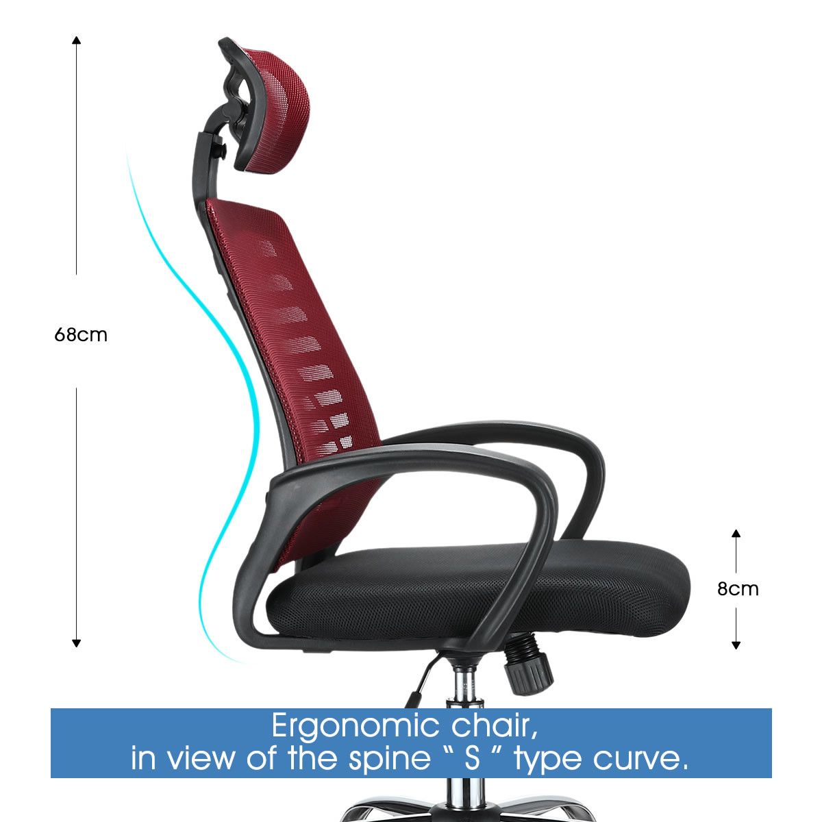 Executive Office Boardroom Computer Chair with Mesh Back, Cushions and ...