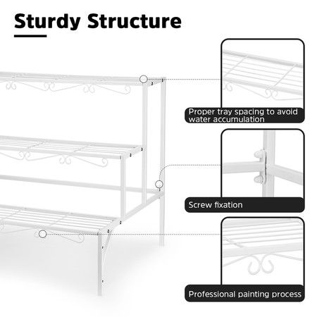 3 Tiers Metal Plant Stand Outdoor Indoor Flower Pots Rack Shelf | Crazy ...