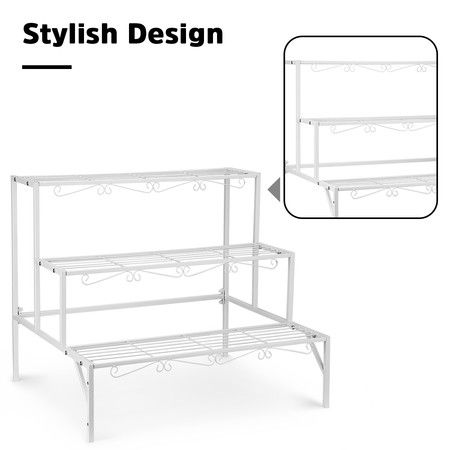 3 Tiers Metal Plant Stand Outdoor Indoor Flower Pots Rack Shelf | Crazy ...