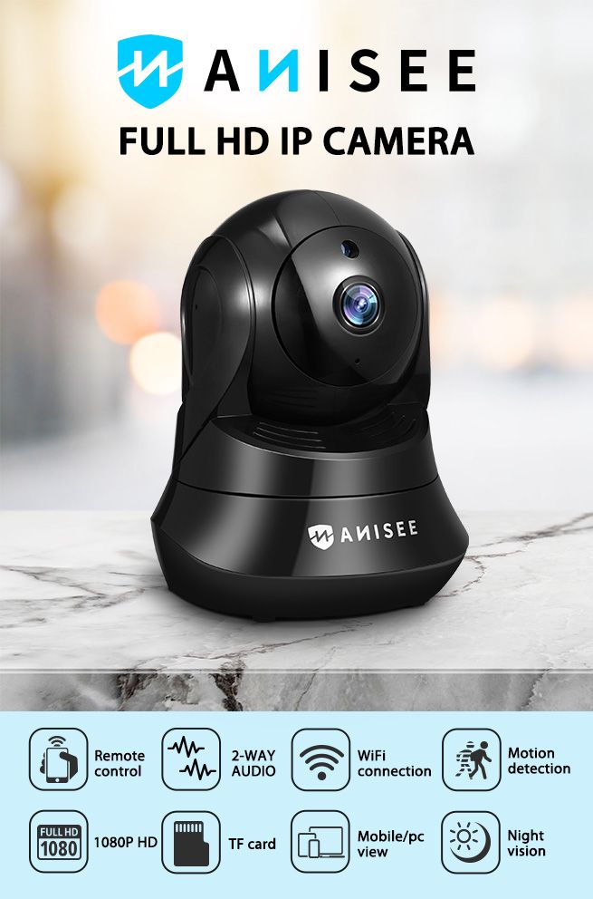 Anisee CCTV Security Camera IP Wireless Camera System Outdoor Home Full ...