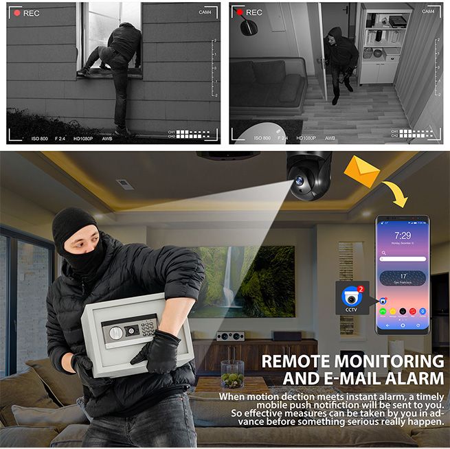 Anisee CCTV Security Camera IP Wireless Camera System Outdoor Home Full ...