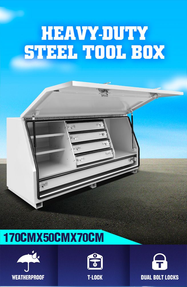 Truck Ute Tool Boxes Steel Large Storage Toolbox Tool Drawers Shelves ...