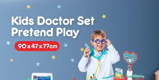 27 Pieces Doctor Kit Medical Pretend Play Toys Table Chair for Kids w ...
