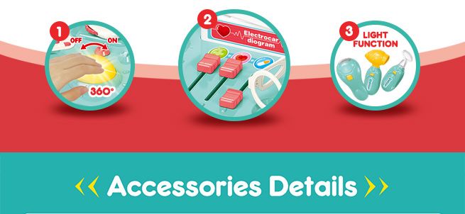 27 Pieces Doctor Kit Medical Pretend Play Toys Table Chair for Kids w ...