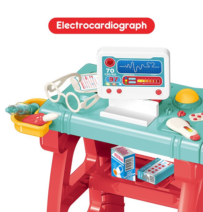 27 Pieces Doctor Kit Medical Pretend Play Toys Table Chair for Kids w ...