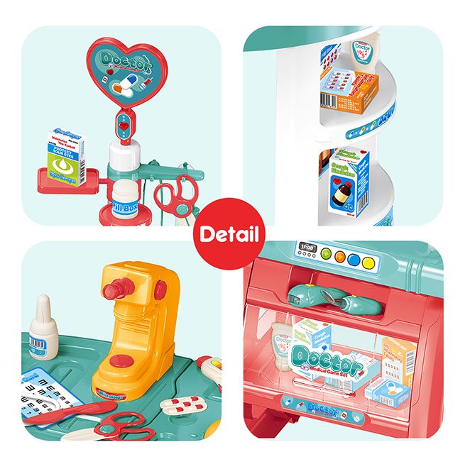 27 Pieces Doctor Kit Medical Pretend Play Toys Table Chair for Kids w ...