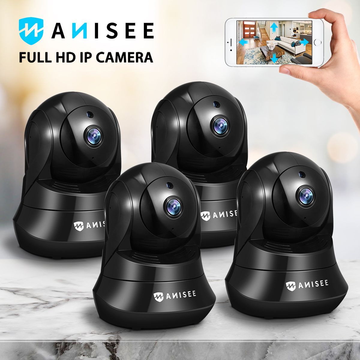Anisee CCTV Security Camera IP Wireless Camera System Outdoor Home Full ...