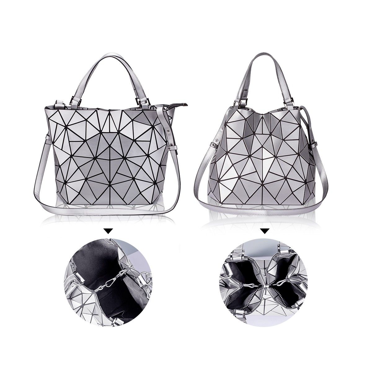 Reflective PU Leather Handbag for Women Ladies Bag Shoulder Crossbody ...