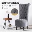 Luxury High Back Velvet Accent Chair Retro Lounge Chair Sofa Couch - Grey