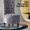 Luxury High Back Velvet Accent Chair Retro Lounge Chair Sofa Couch - Grey