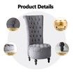 Luxury High Back Velvet Accent Chair Retro Lounge Chair Sofa Couch - Grey