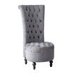 Luxury High Back Velvet Accent Chair Retro Lounge Chair Sofa Couch - Grey