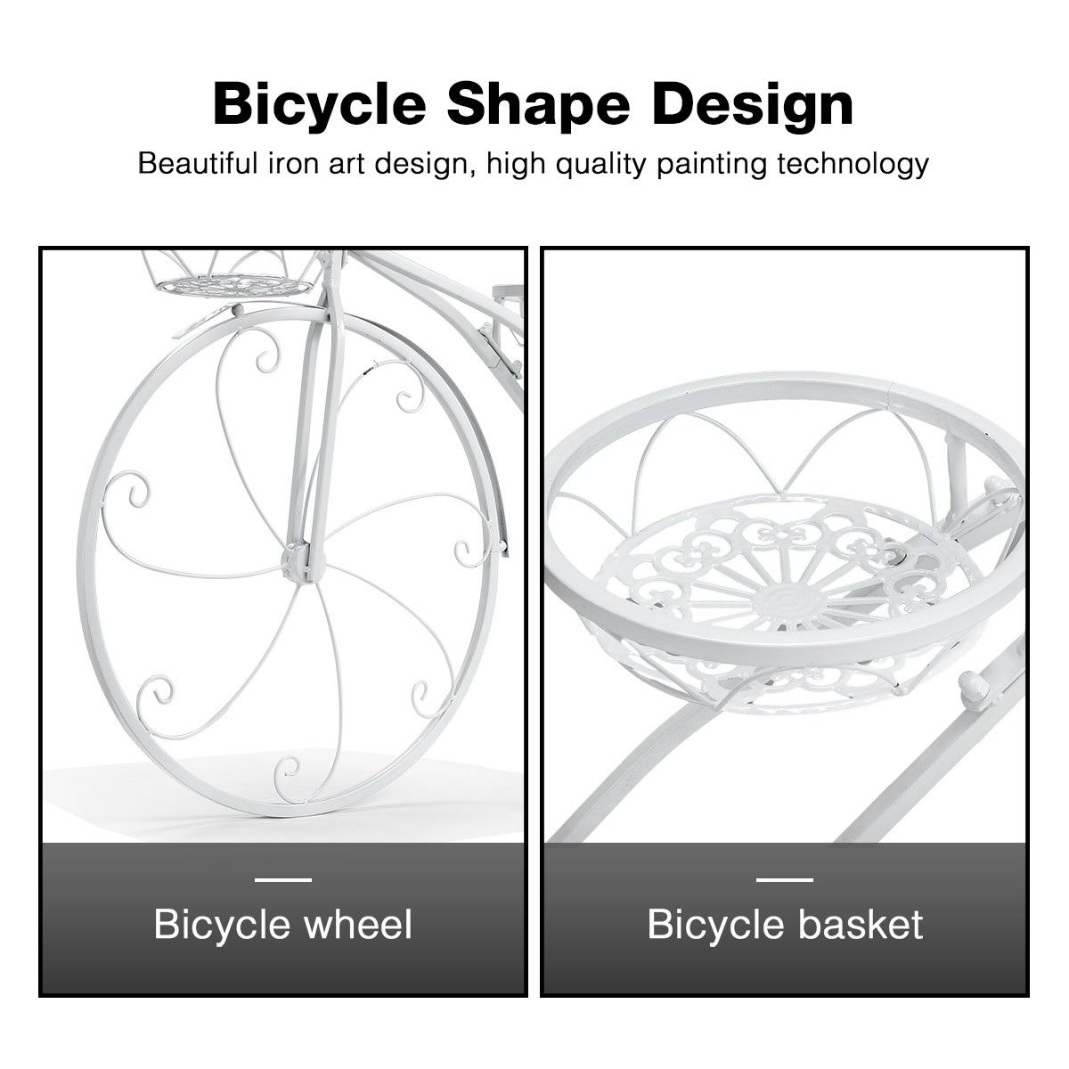 3 Tier Bicycle Shape Plant Stand Metal Flower Plant Pot Stand Display ...