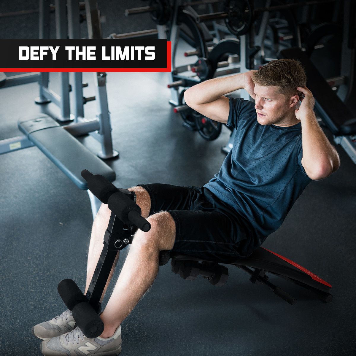 GENKI Fitness Sit Up Bench Home Gym Exercises Equipment W/ Padded ...