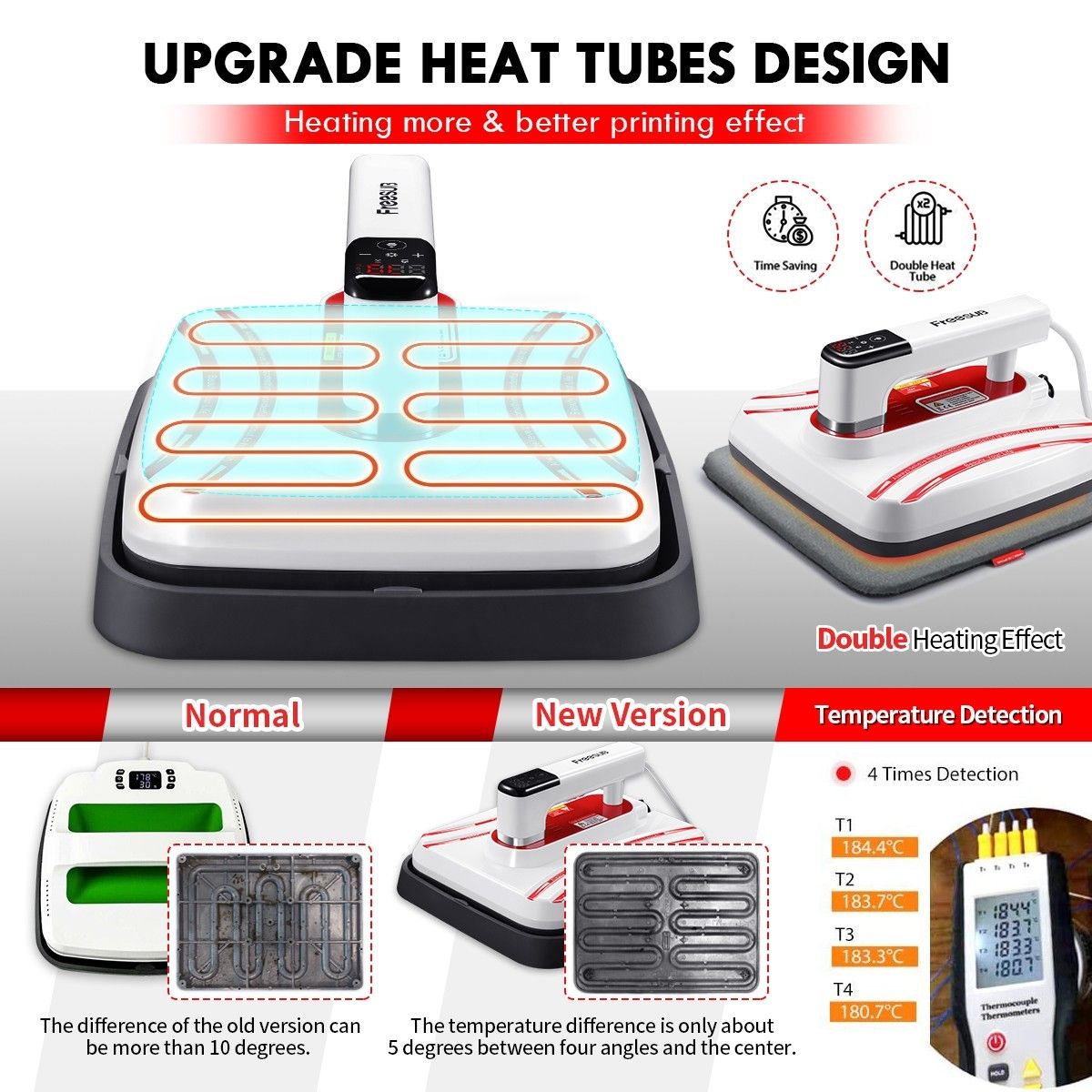 5-in-1 Digital Heat Press Machine 30x25cm Portable Vibration Heat ...