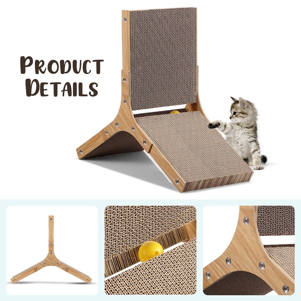 Cat Scratching Board Cat Tree Scratcher Pad Lounge Toy Furniture ...