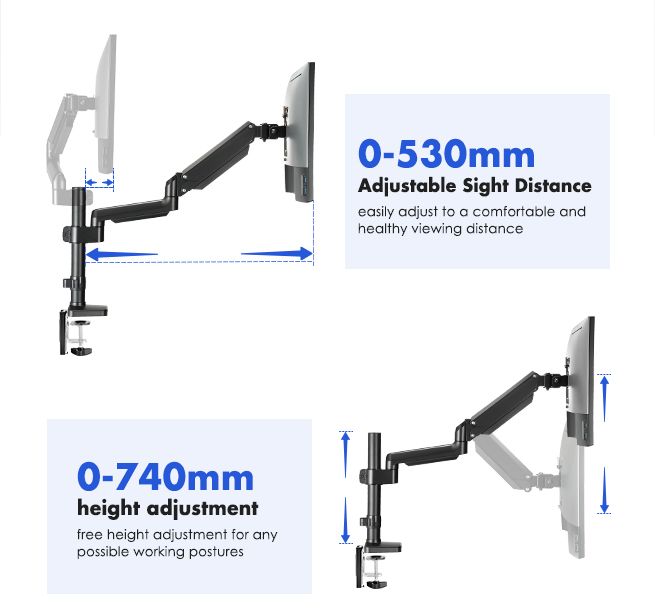 Single Screen Monitor Stand Computer Monitor Desk Mount Monitor Bracket ...