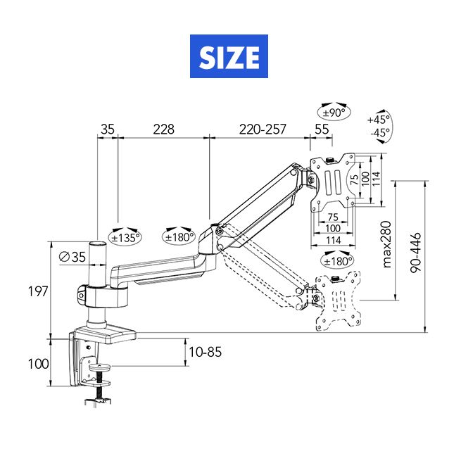 Single Screen Monitor Stand Computer Monitor Desk Mount Monitor Bracket ...