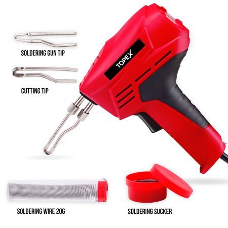 TOPEX Heavy Duty Universal Soldering Gun Iron Kit w/ 6 Second Heat Up ...