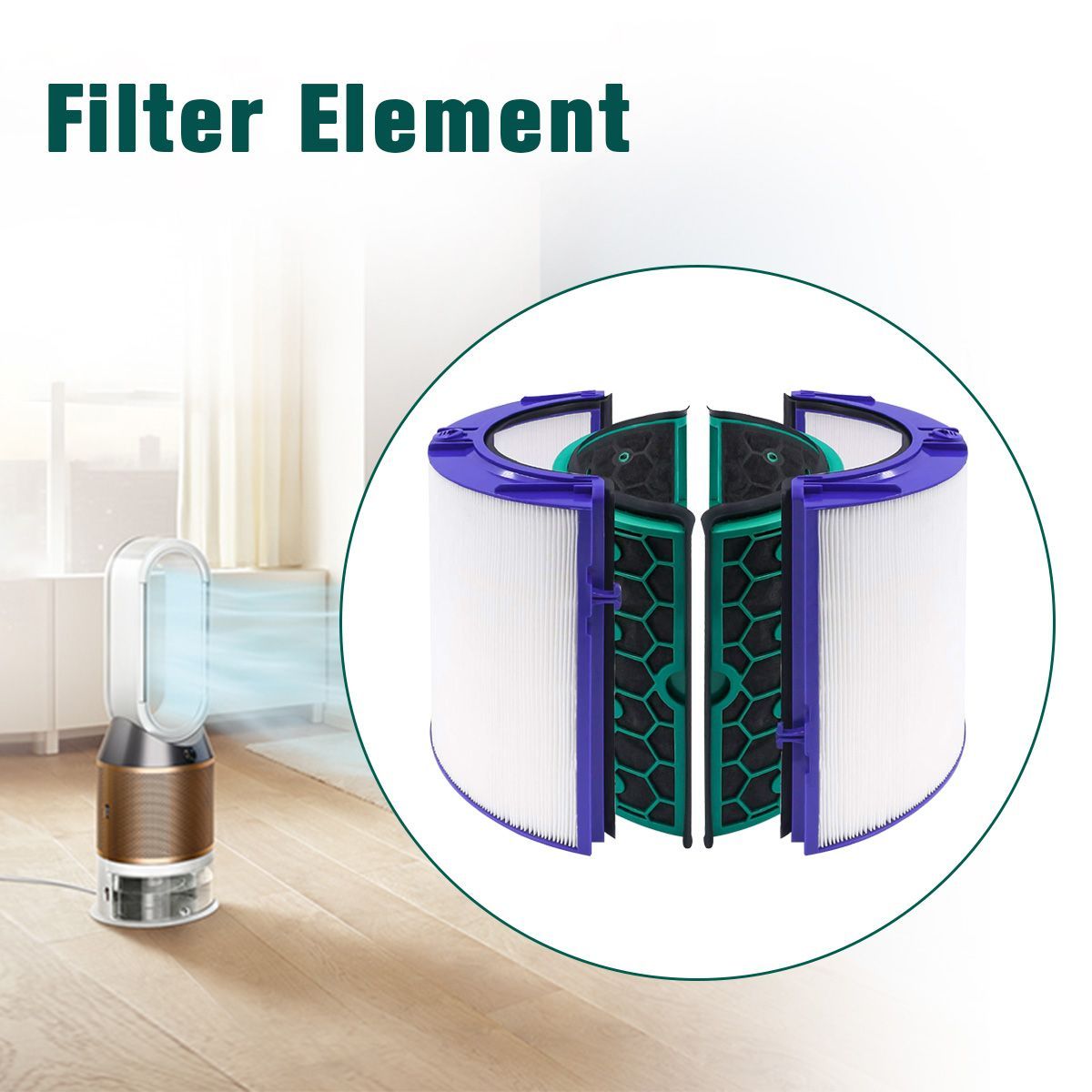 Air Purifier Filter Replacements for Dyson HP04, DP04, TP04, 1 Set Pure ...