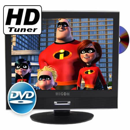 HICON 22" 56 cm Wide Screen LCD TV with Built-in HD Tuner & DVD Player ...