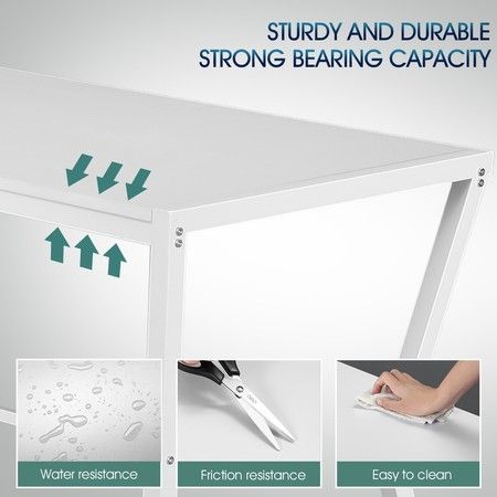 K Shaped Computer Desk Home Office Desk Workstation Gaming Study ...