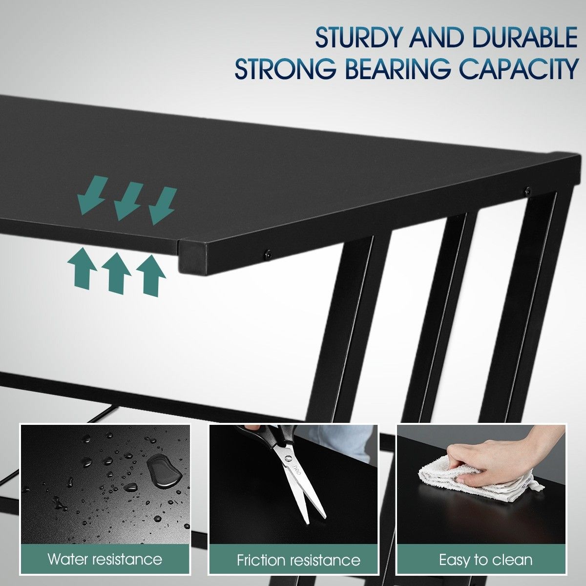 Z Shaped Leg Computer Desk Home Office Gaming Desk Study Writing Work ...