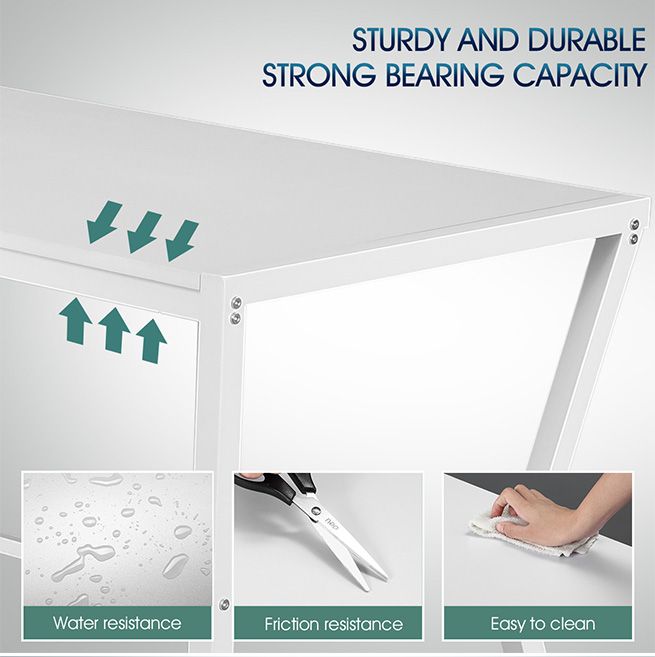 K Shaped Computer Desk Home Office Desk Workstation Gaming Study ...