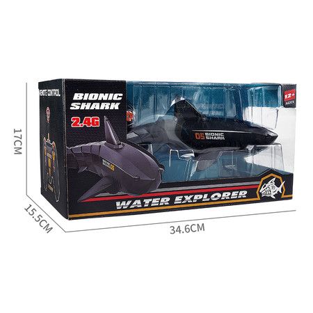 Remote Control Shark Toy with LED Light, Rechargeable Electric Toy RC ...