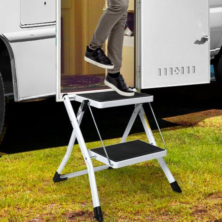 Double Folding Caravan Step Portable RV Accessories Ladder Camper ...