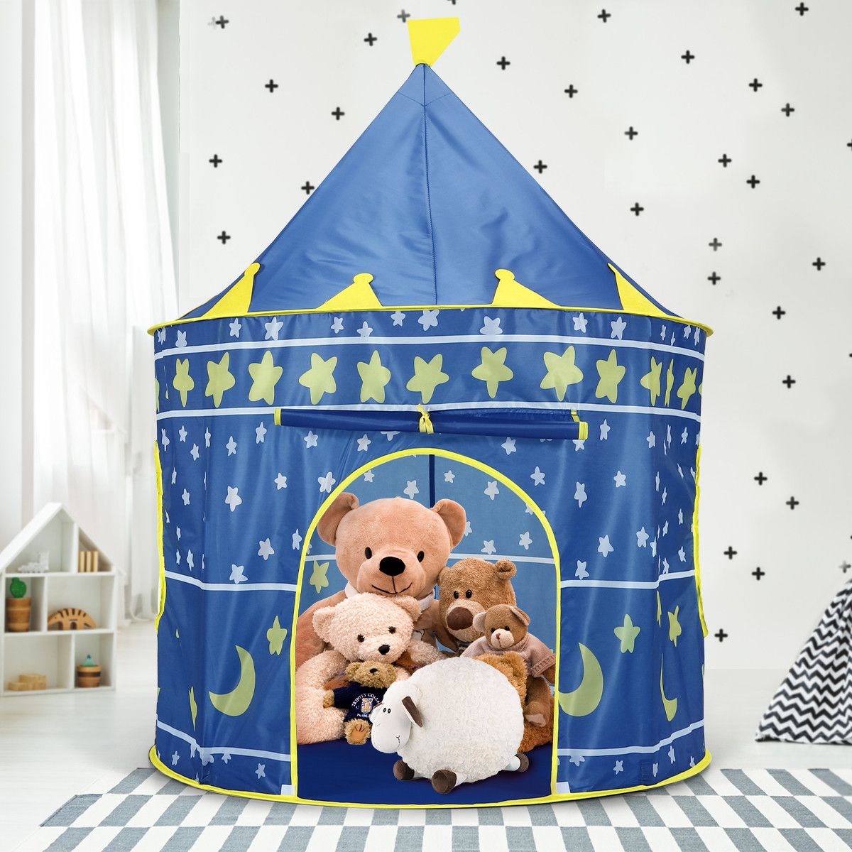 Castle Play Tent for Boys Girls Night-Sky Kids Play House Star Moon ...