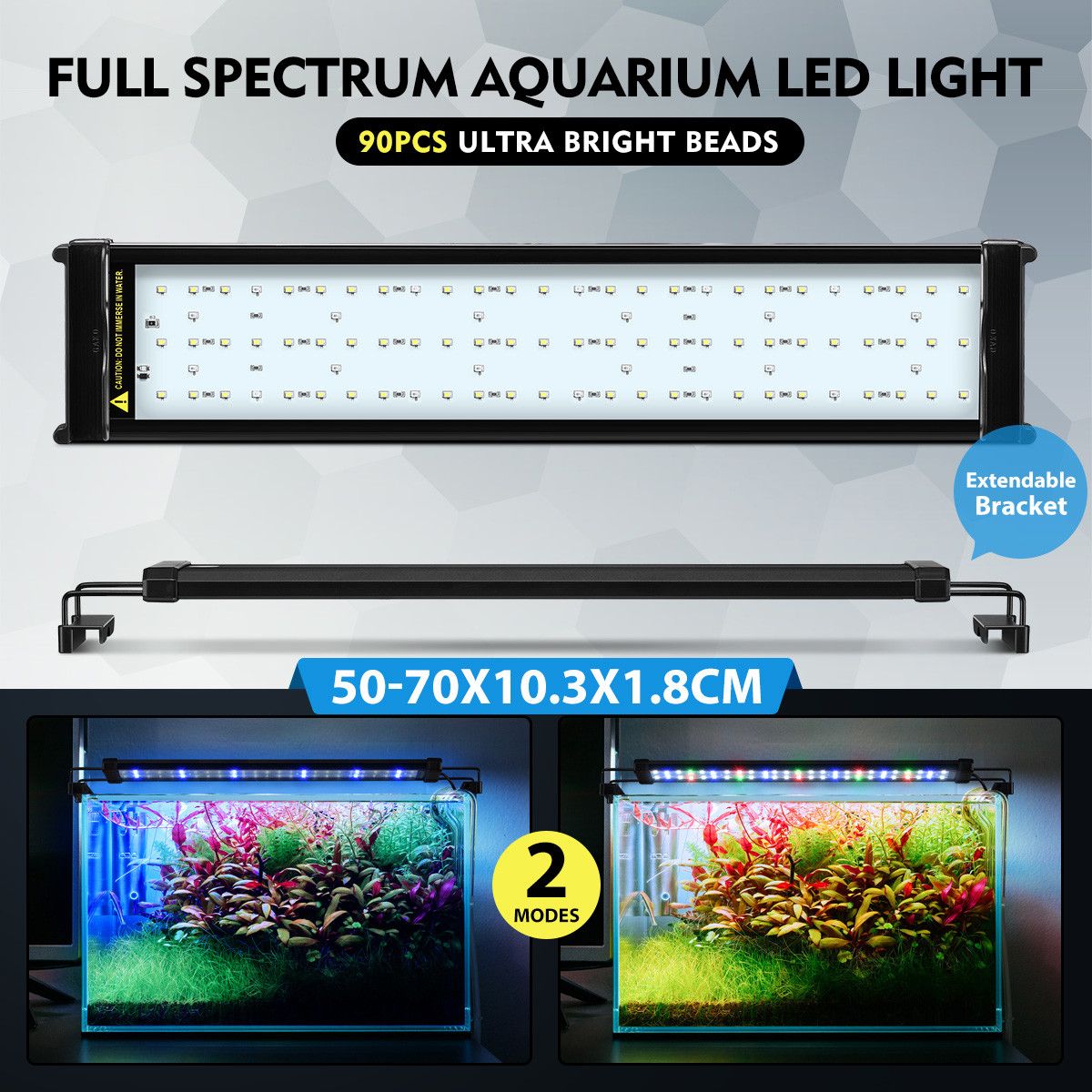 Colourful Aquarium LED Light Fish Tank Lighting Fixture for 50-70cm ...