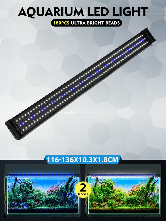 Aquarium Light Fish Tank Led Lighting Lamp White Blue for 120-140cm ...