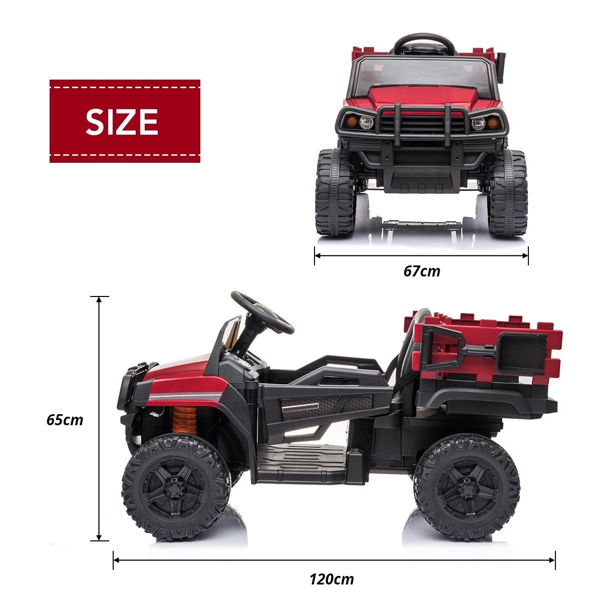 Kids Ride On Cars Jeep Electric Toy Car Remote Control 2.4G R/C Red ...