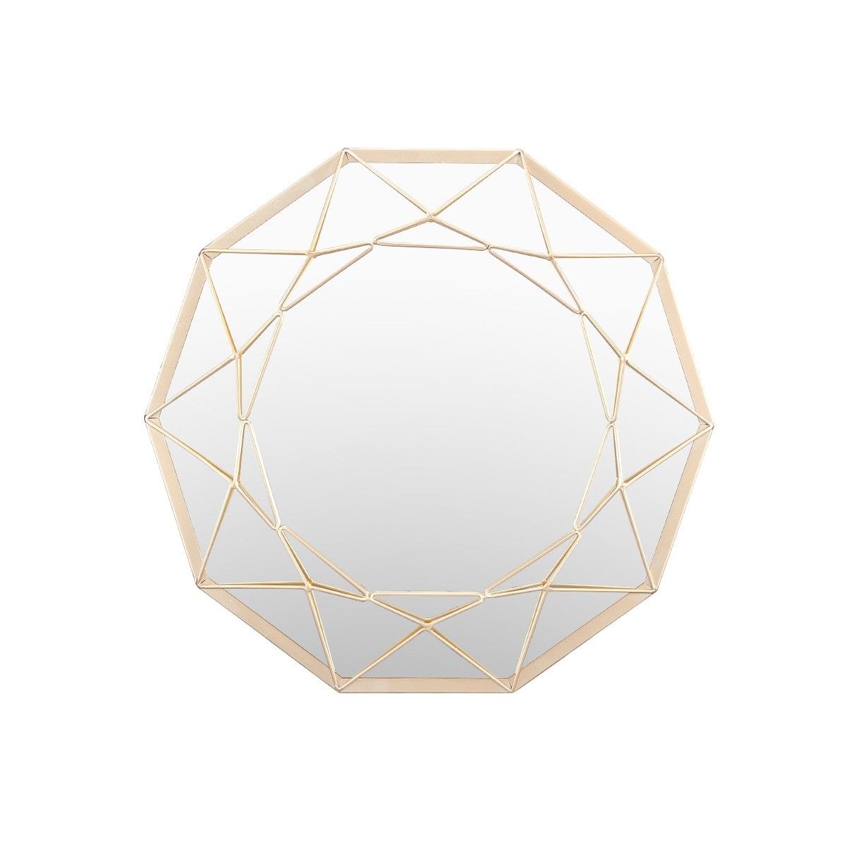 Geometric Shaped 10-Sided Wall Mirror Decorative Vanity Mirror Gold ...