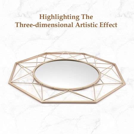 Geometric Shaped 8-Sided Wall Mirror Decorative Vanity Mirror Gold ...